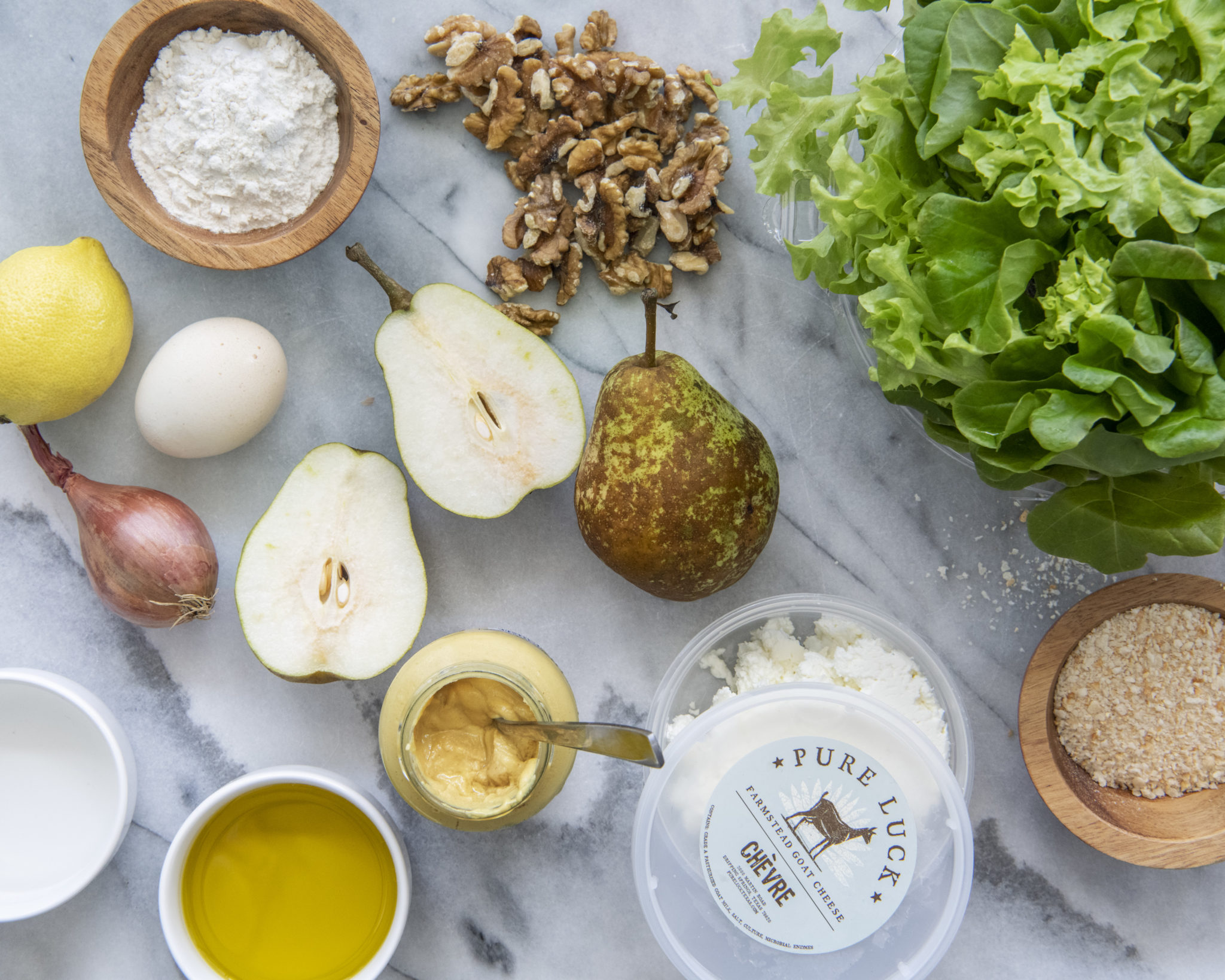 Warm Chèvre Salad with Pears & Walnuts - Farmhouse Delivery