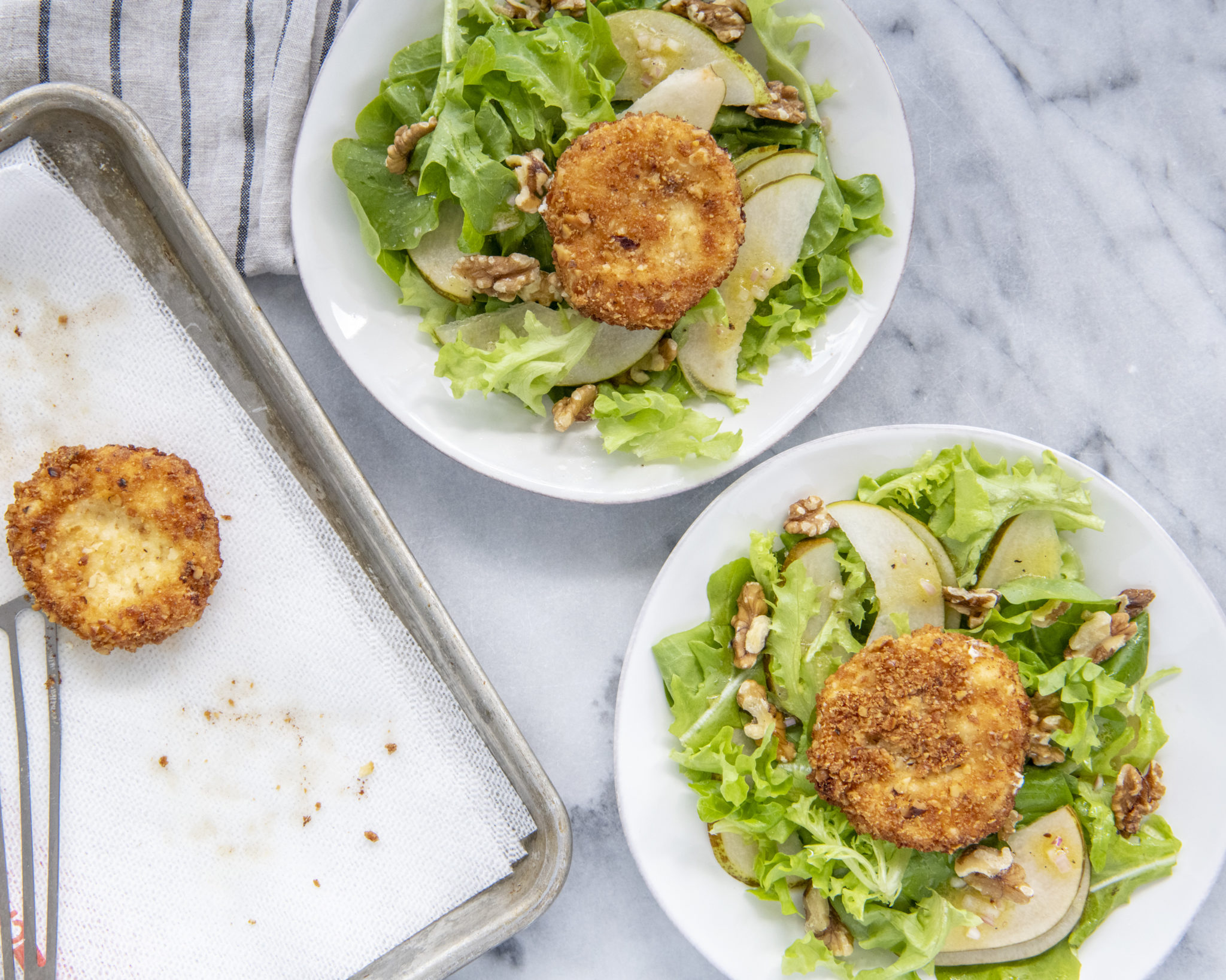 Warm Chèvre Salad with Pears & Walnuts - Farmhouse Delivery
