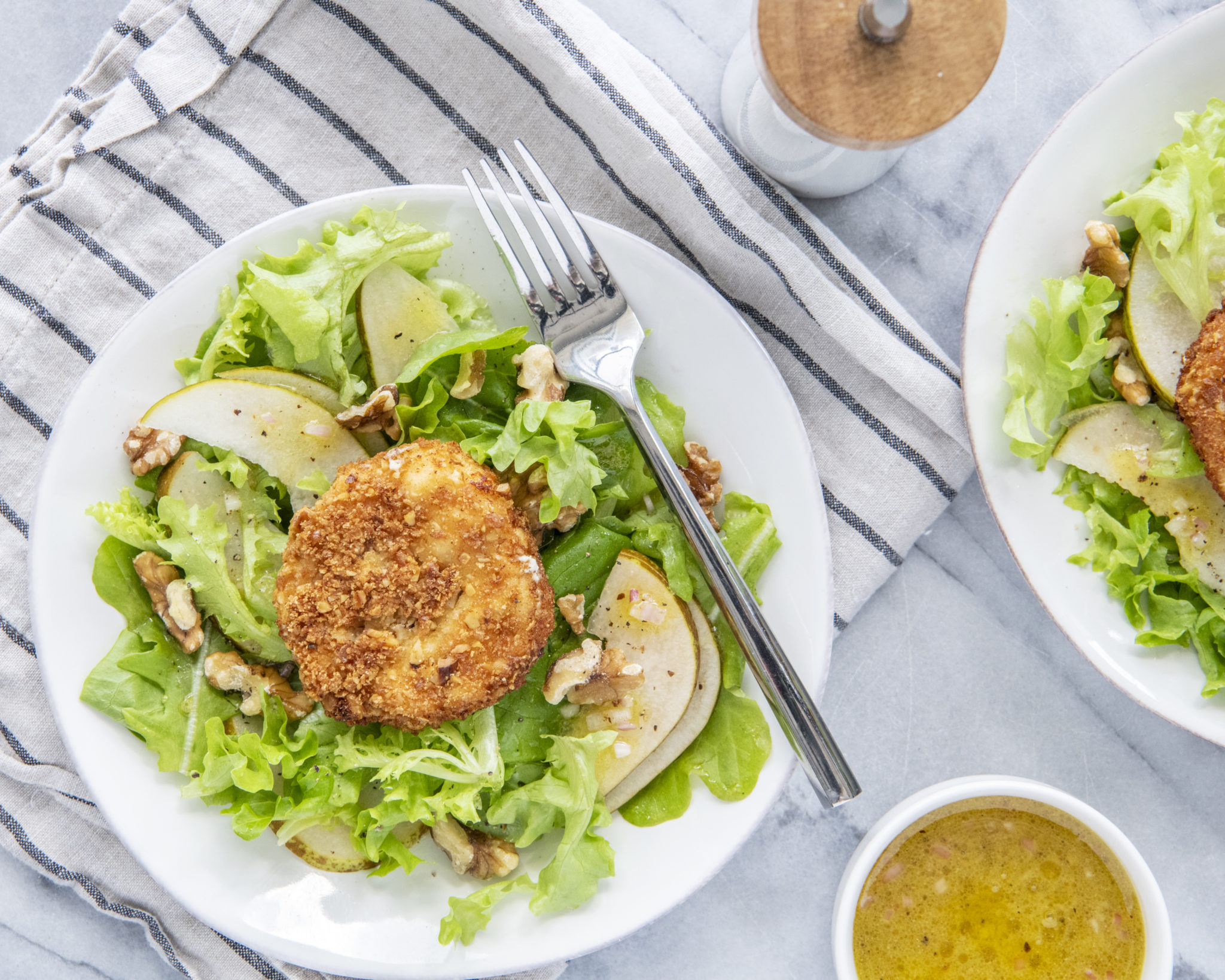 Warm Chèvre Salad with Pears & Walnuts - Farmhouse Delivery