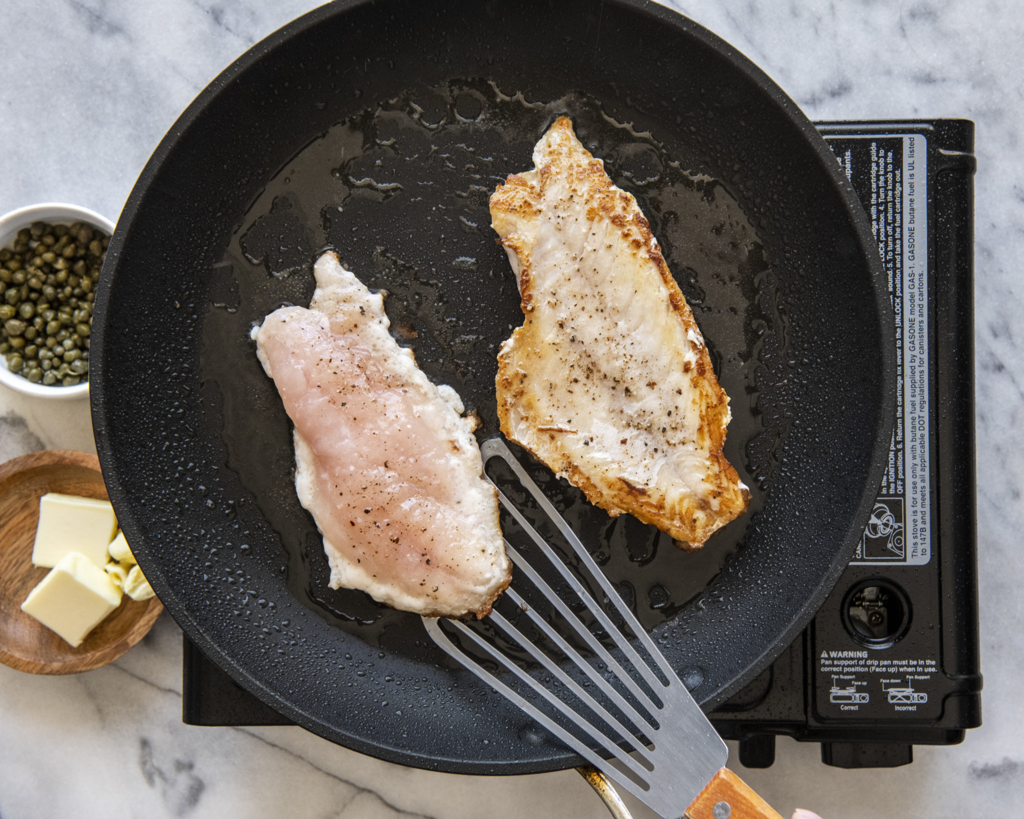Pan-Seared Grouper with Garlic, Capers & Lemon Brown Butter - Farmhouse ...