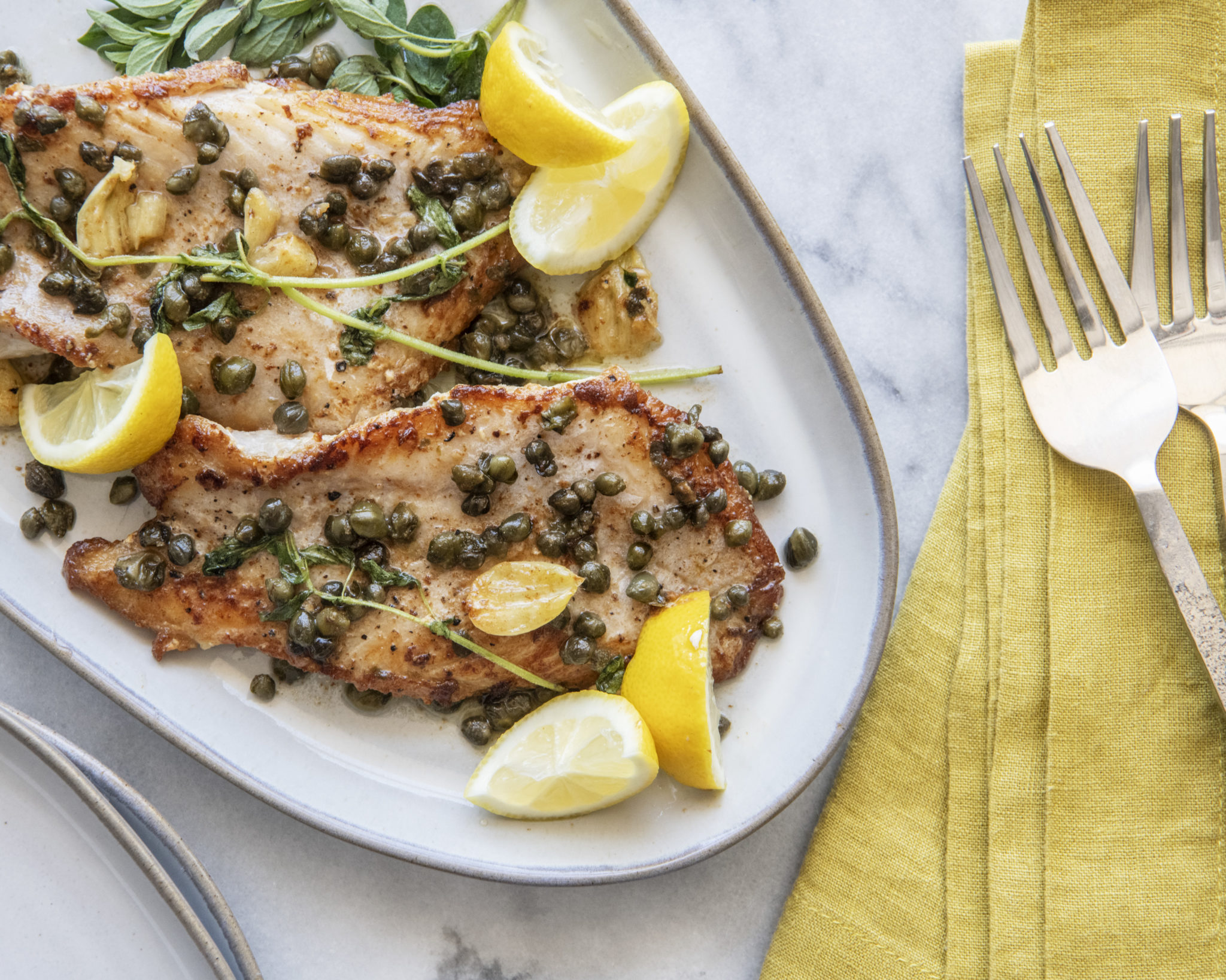 Pan-Seared Grouper with Garlic, Capers & Lemon Brown Butter - Farmhouse ...